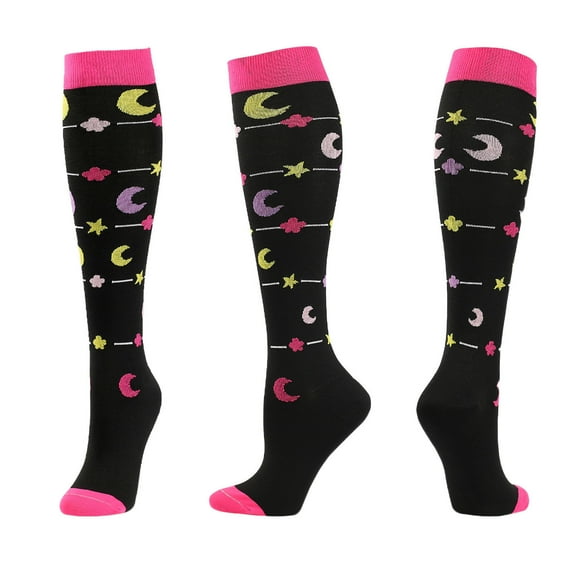 Black Unisex High Socks For Running Fitness Outdoor Sports Casual Wear ...