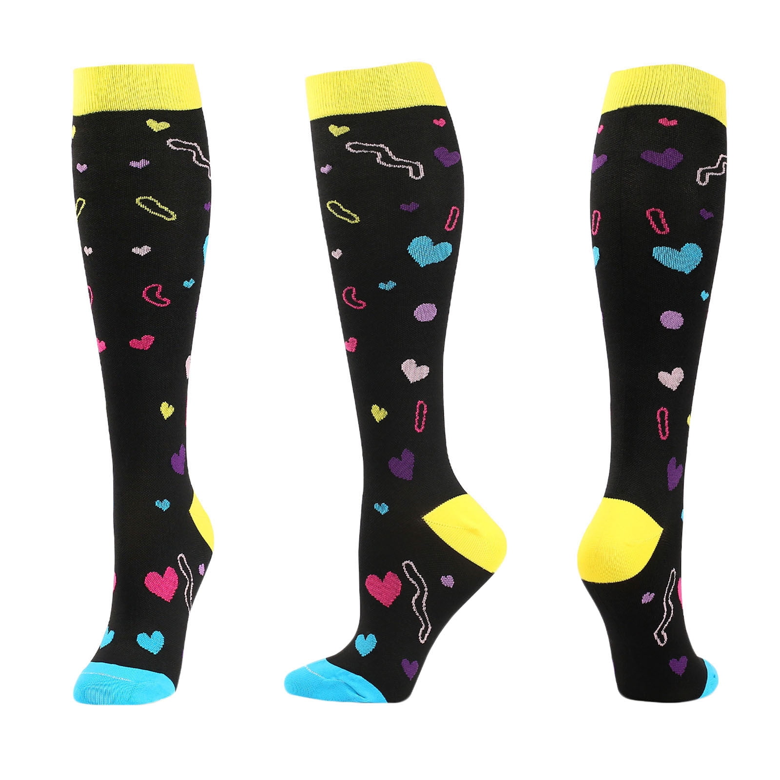 Black Unisex High Socks For Running Sports Fitness Outdoor Casual Wear ...