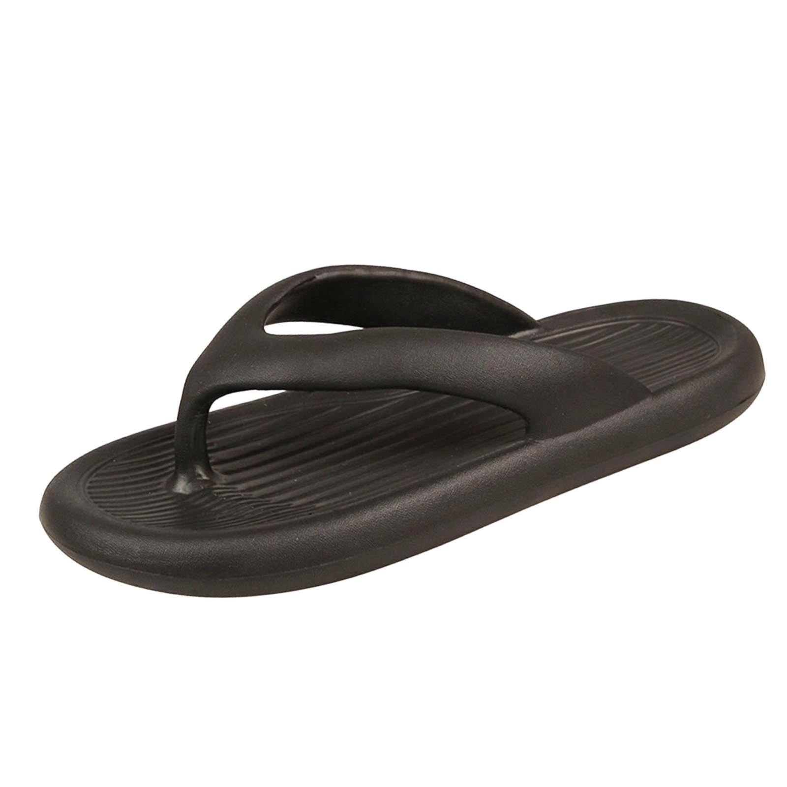Black Unisex Outdoor Slippers Beach Sandals Anti-Slip Shower Design For ...