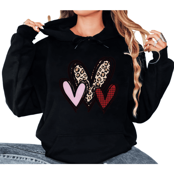 Black Unisex S Day Mixed Pattern Print Hoodie Graphic Sweatshirt For ...
