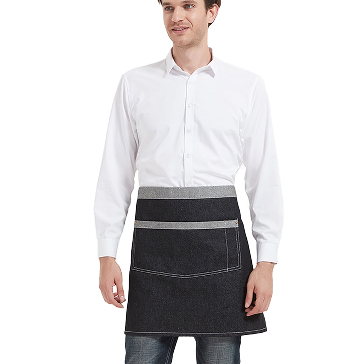 Black Unisex Waist Denim Aprons For Home And Kitchen,Chef Denim Apron ...