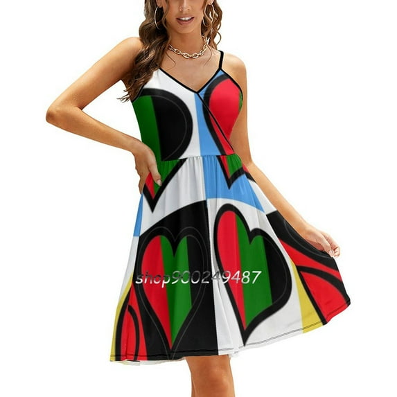 Black Unity Sweetheart Knot Flared Dress Fashion Design Large Size ...