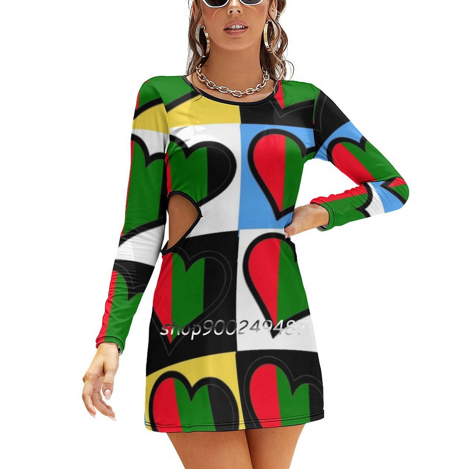 Black Unity Sweetheart Knot Flared Dress Fashion Design Large Size ...