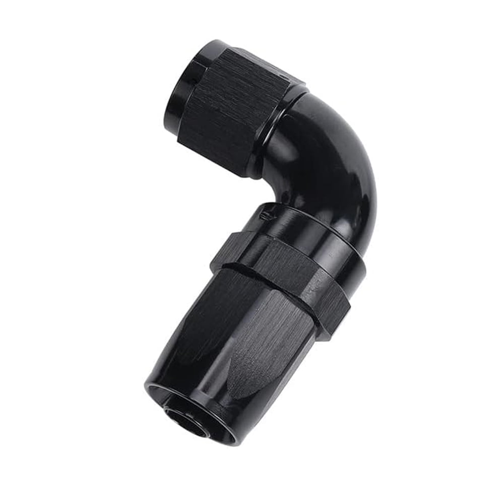 Black Universal 8AN 90 Degree Aluminum Full Flow Swivel Fitting Hose ...