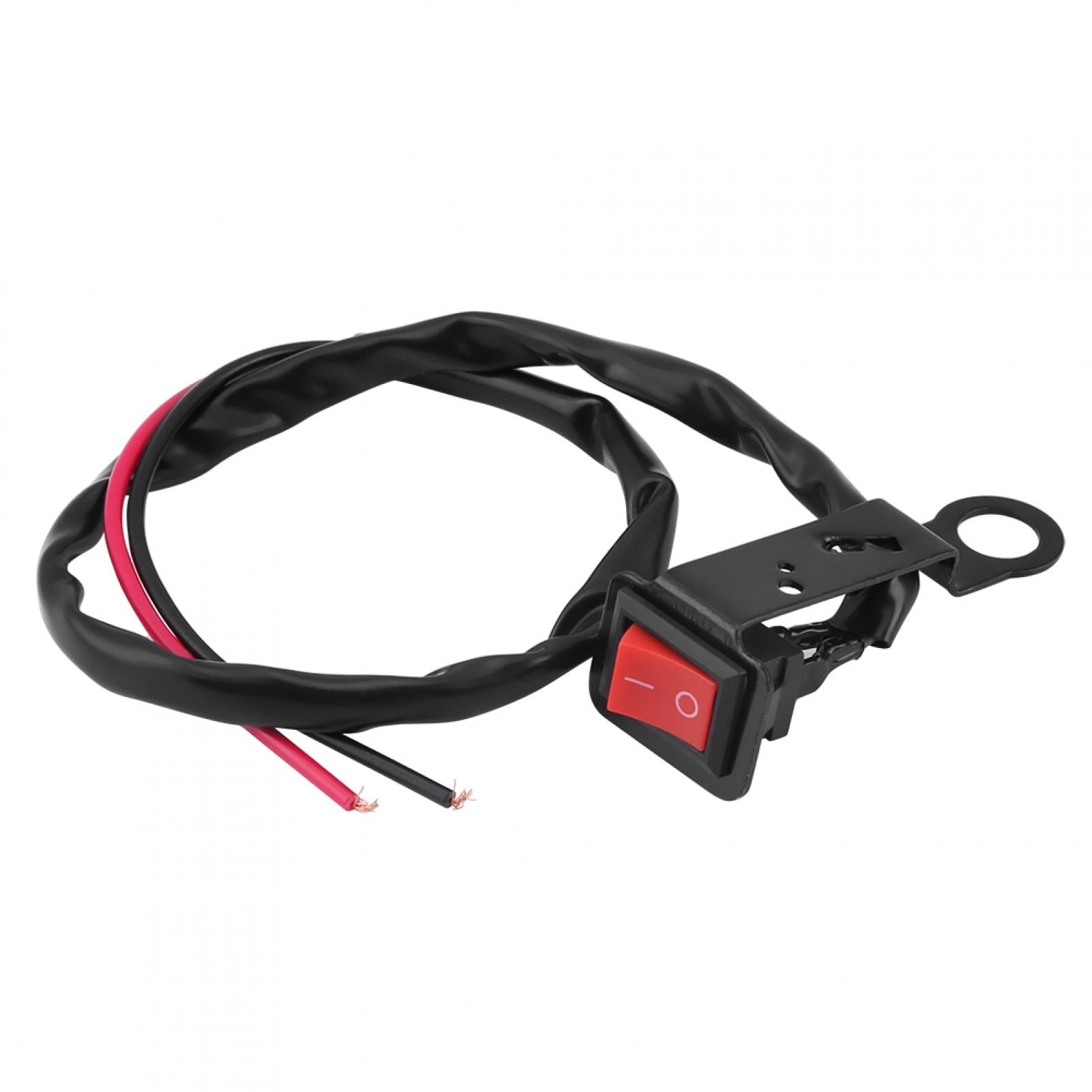 Black Universal Motorcycle LED Light Flameout Switch with Wiring ...