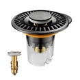 Black Universal Pop-Up Sink Stopper Core, Quick-Swap Push-Type Drain ...