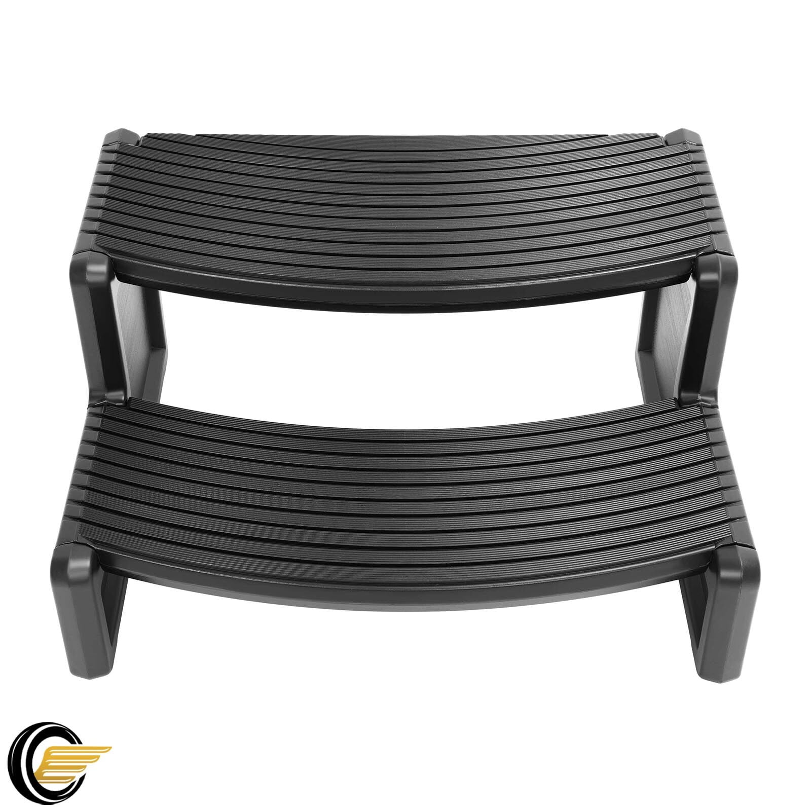 Black Universal Spa & Hot Tub Step Outdoor 2-Step Stool Pool Ladder ...