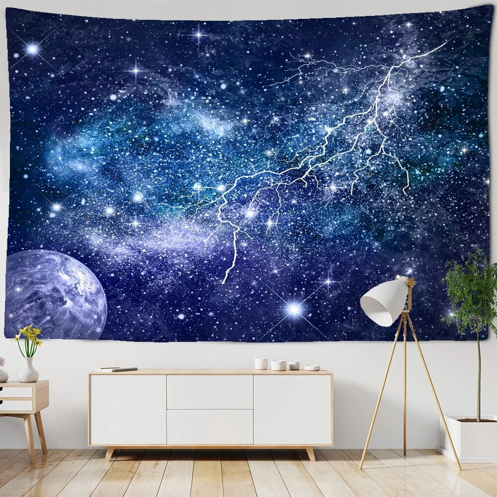 Black Universe Starry Sky Tapestry Wall hanging Galaxy Psychedelic ...
