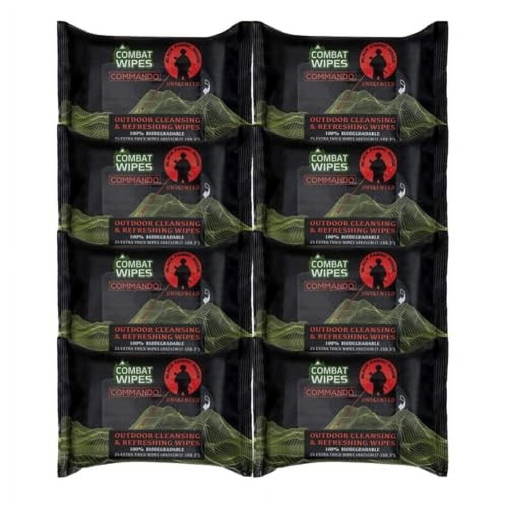 Black Unscented Camouflage Wet Wipes - Combat Wipes COMMANDO - Thick ...