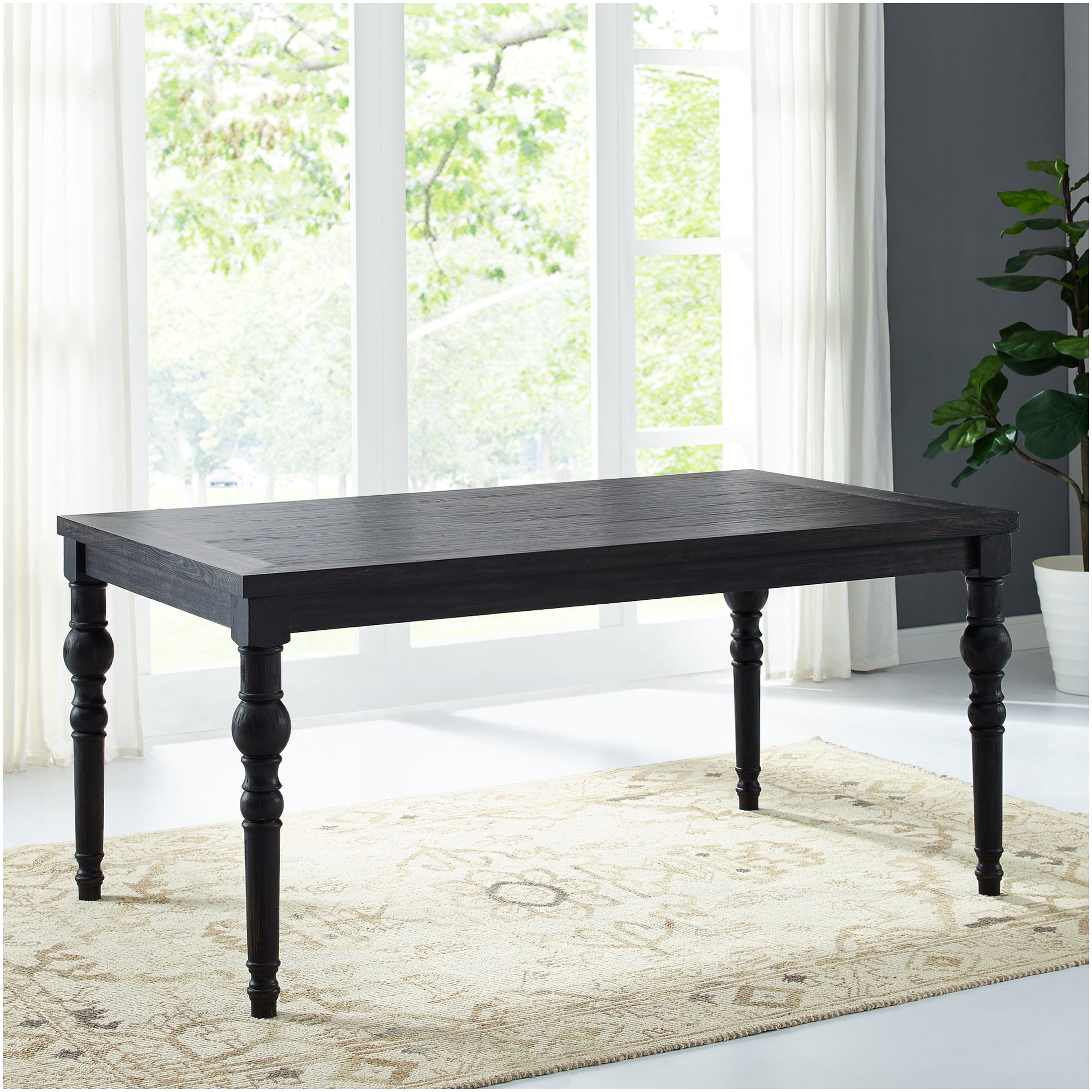 Black Urban Style Dining Table for Modern Spaces, Wooden Kitchen and ...