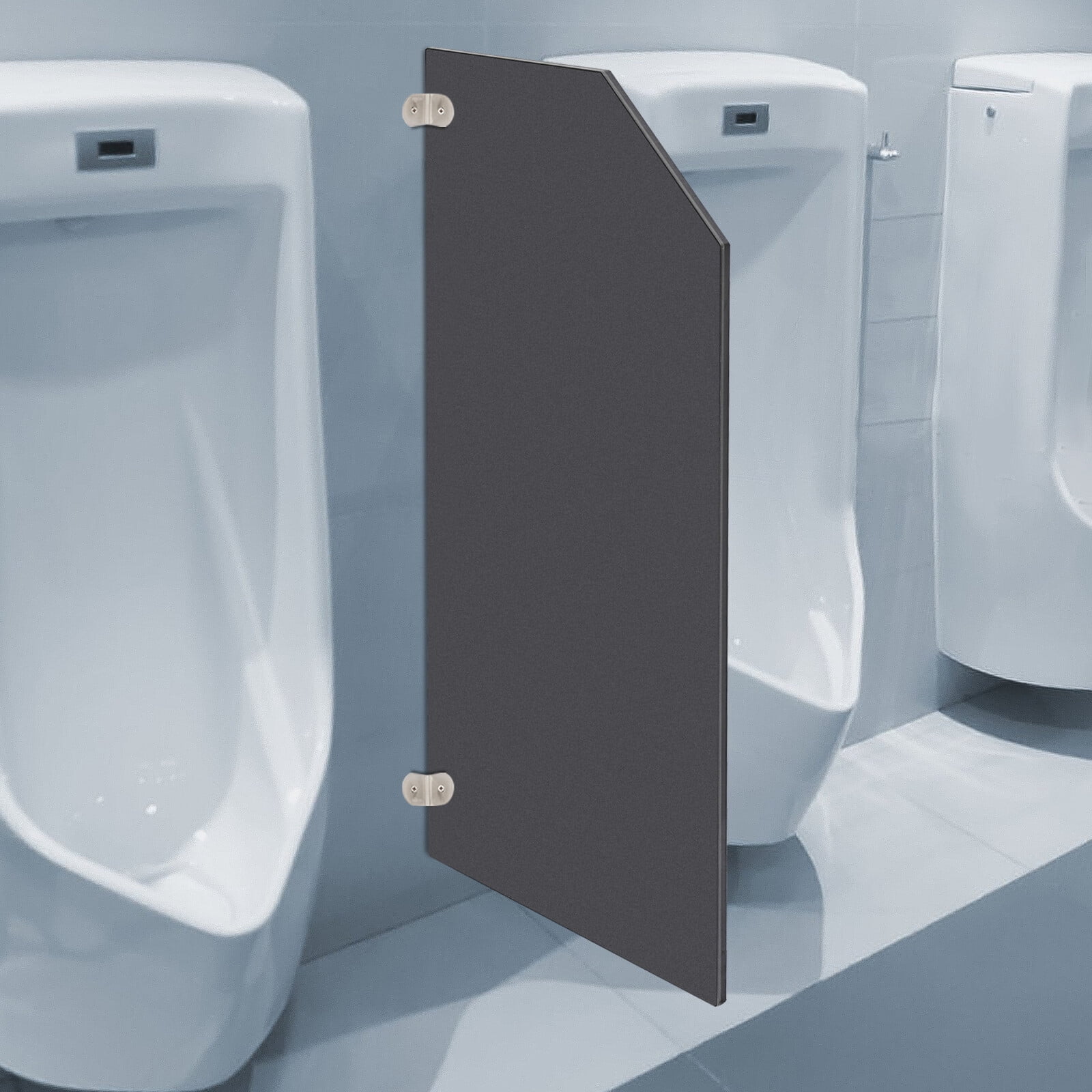 Black Urinal Screen Toilet Partition Wall-Mounted Men Urinal Partition ...