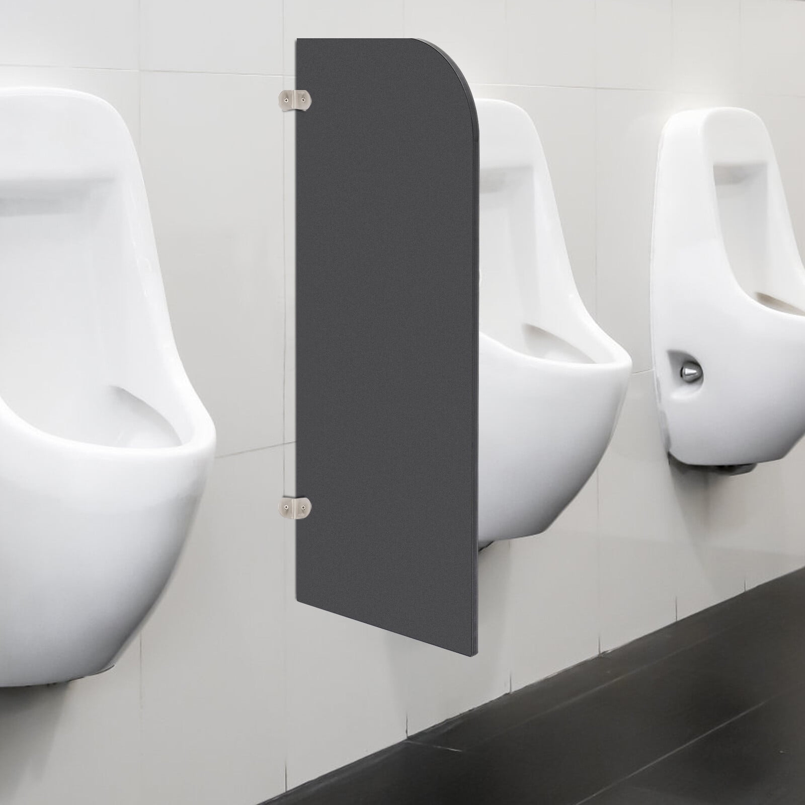 Black Urinal Screen Toilet Partition Wall-Mounted Men Urinal Partition ...