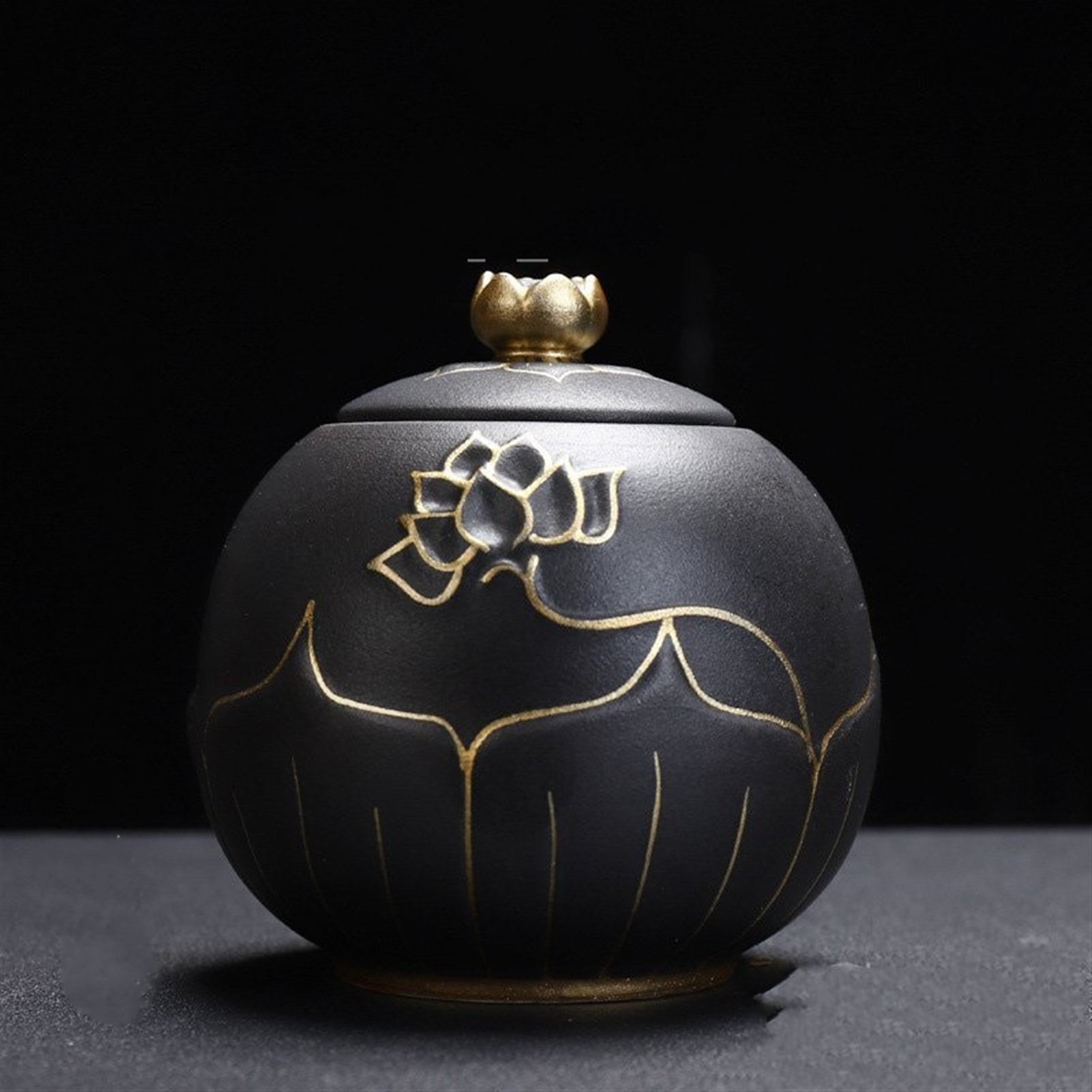 Black Urns For Ceramics Ashes Sealed Cremation Funeral Keepsake Human ...