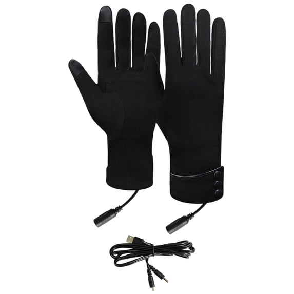 Black Usb Heated Gloves Outdoor Cycling Driving Warm Charging Gloves ...
