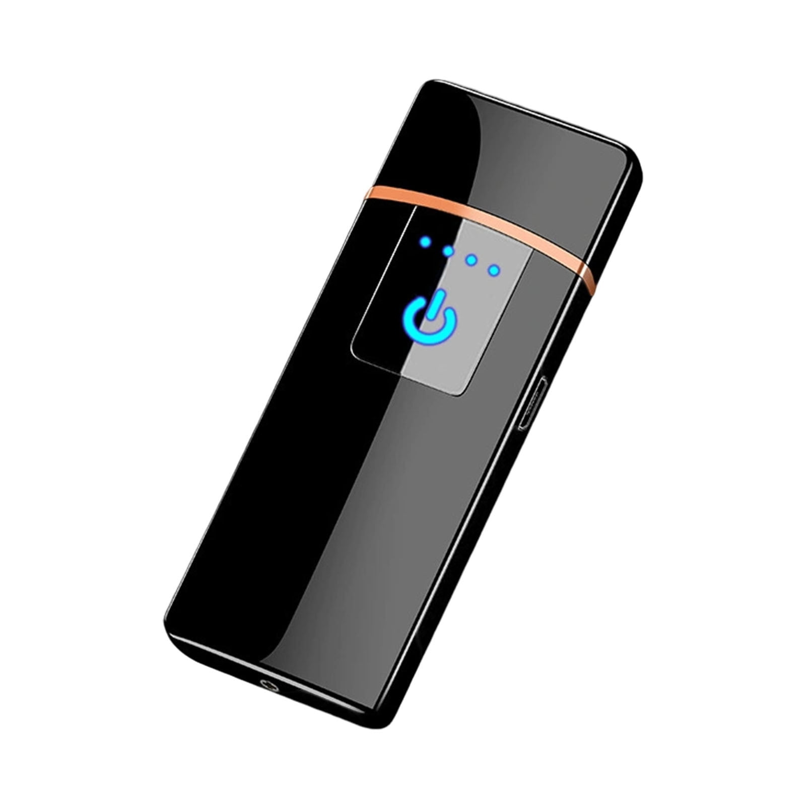 Black Usb Rechargeable Flameless Arc Lighter Windproof Electric Plasma ...