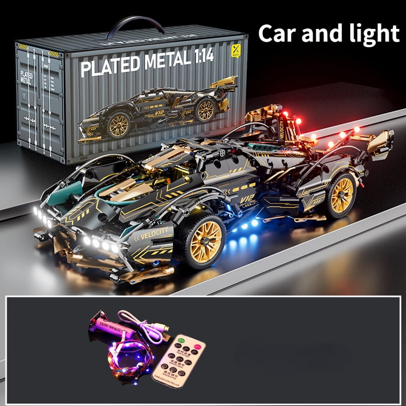 Black V12 Block Roadster RC Tech Racer 1:14DIY Roadster building block ...