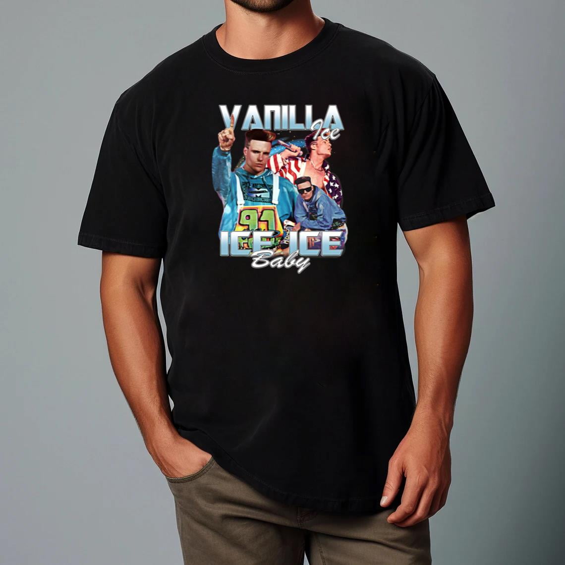 Black VANILLA ICE Shirt Tshirt Tee Ice Ice Baby Rapper 90s Hip Hop Cool ...