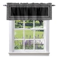 Black Valance Curtain 1 Panel, Boho Diamond Pattern Border Rustic ...