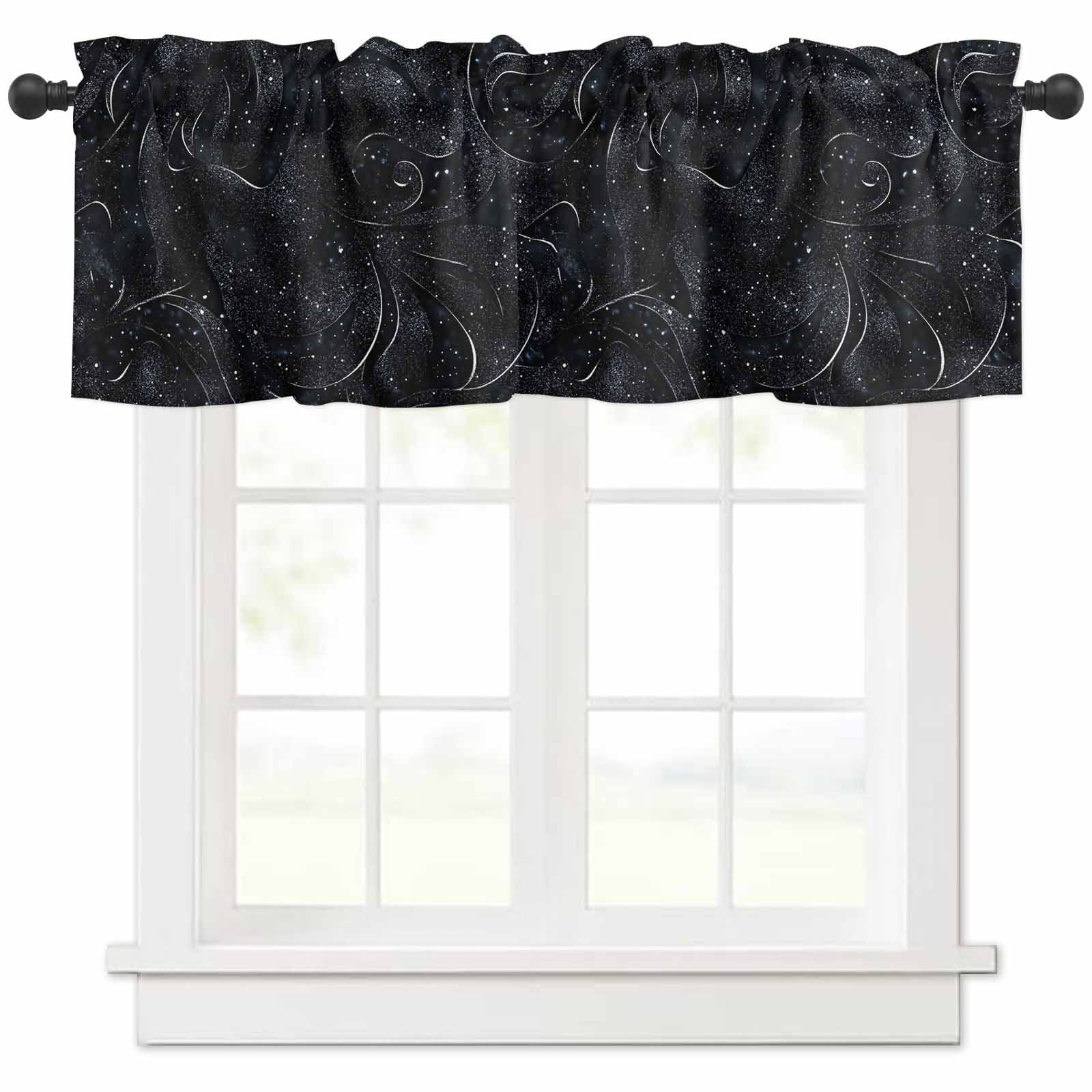 Black Valances for Windows Farmhouse Kitchen Curtains Valances Rod ...