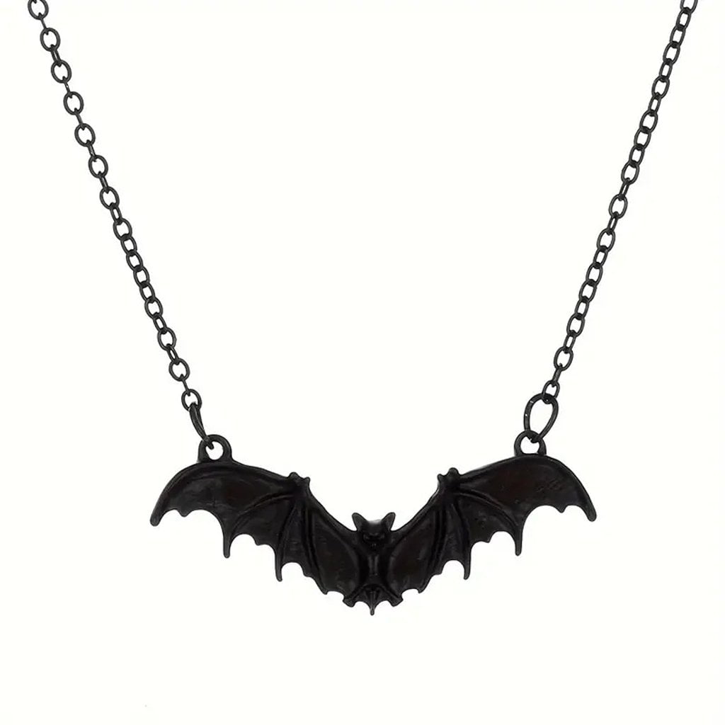 Black Vampire Bat Pendant Necklace Wing Emo Goth Chain Pendant Necklace ...