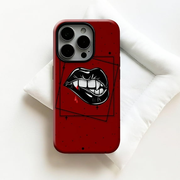 Black Vampire Fangs Gothic Dark Art Phone Case for iPhone 17 through 11 ...