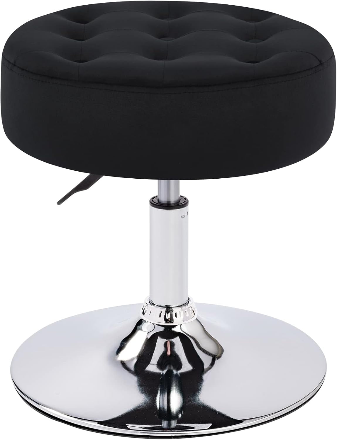 Black Vanity Stool Modern Round Velvet Vanity Ottoman Stool ...