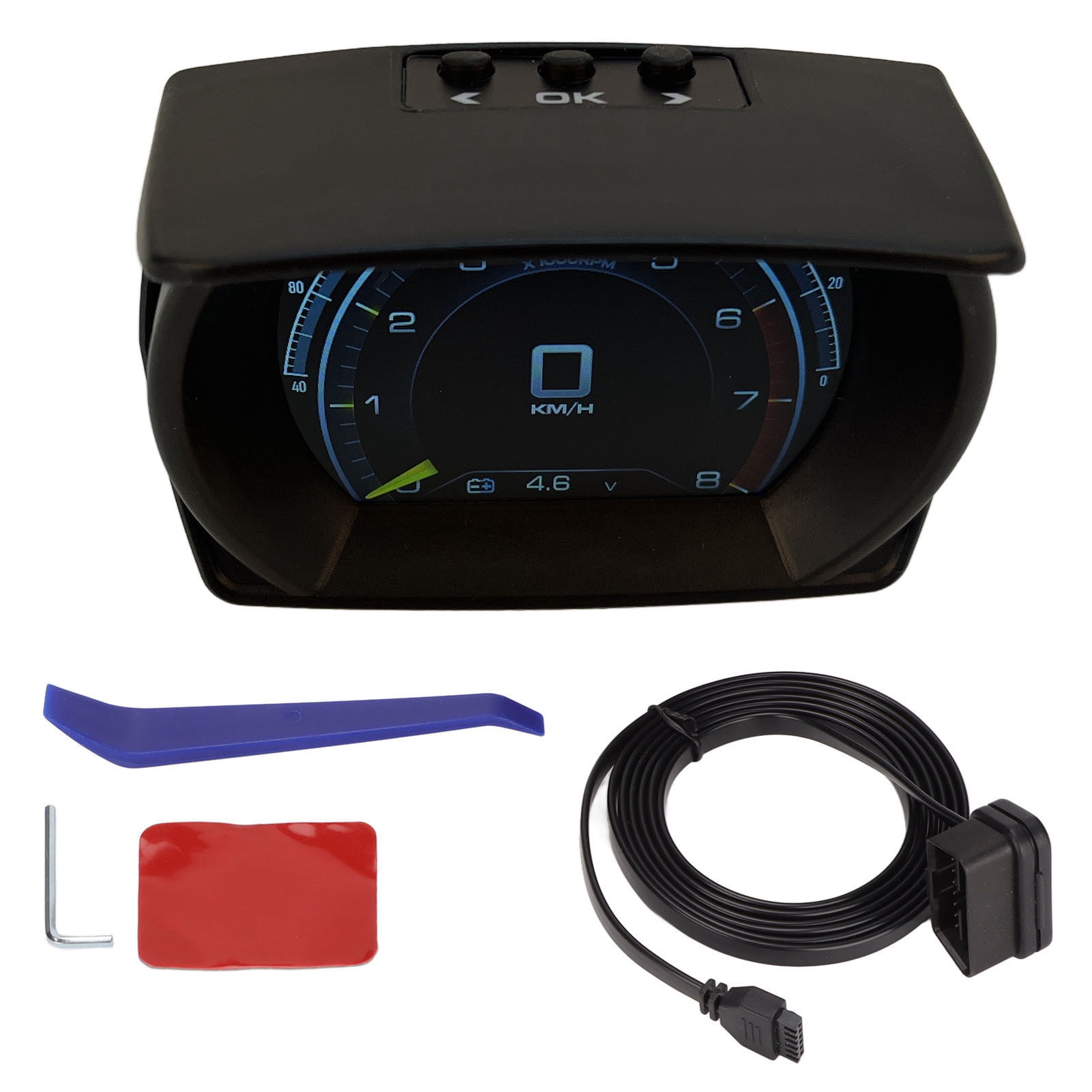 Black Vehicle HUD Display Multifunction OBD HUD Gauge 9 Alarm Safe ...