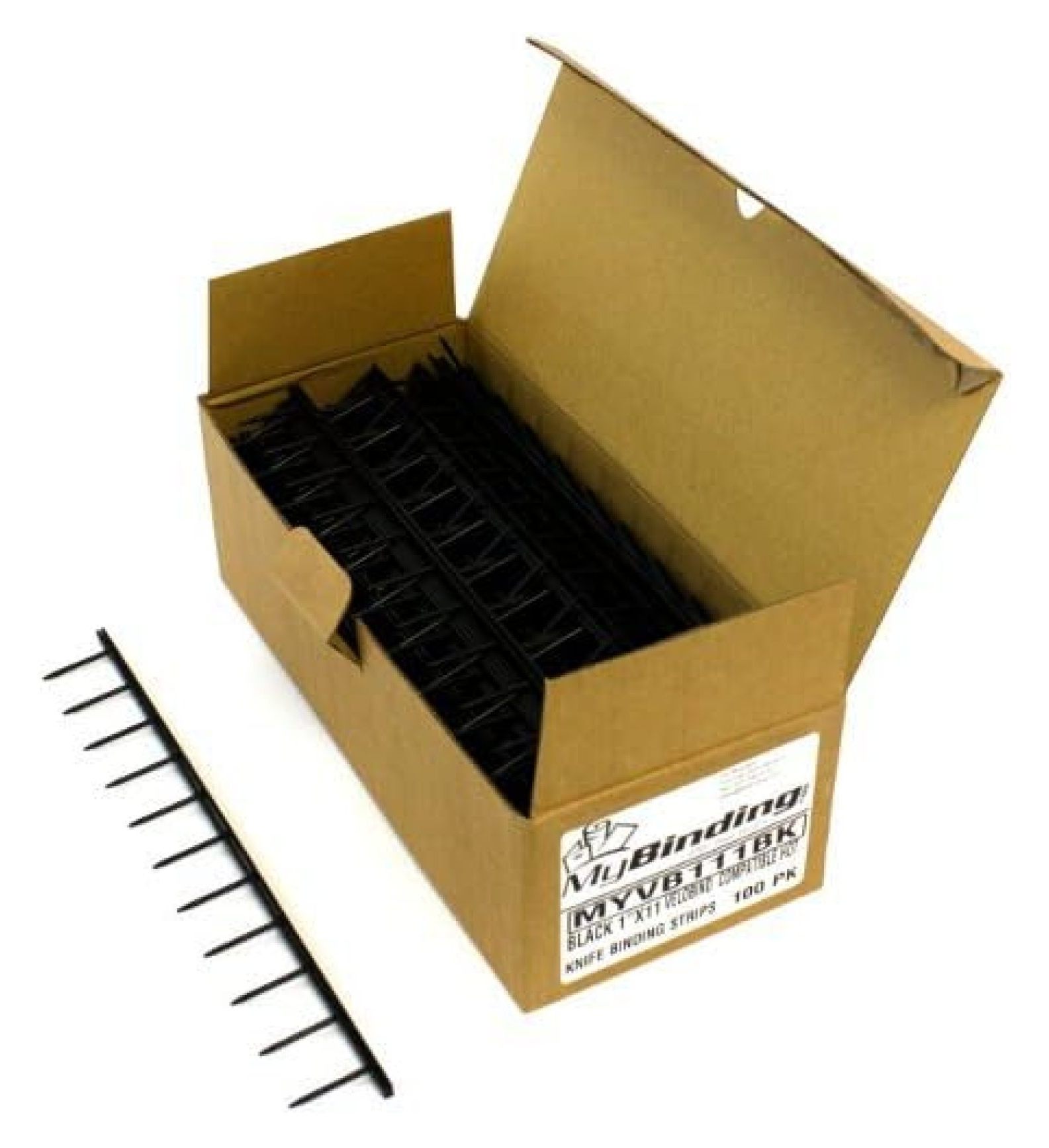 Black Velobind Compatible Hot Knife Binding Strips (Black, 1 x 11 ...