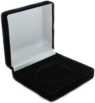 Black Velour Medal Presentation Box, Size 3-1/2 x 3-1/2 x 1/2 Inch ...