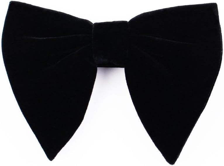 Black Velvet Bow Ties Mens PreTied Satin Formal Tuxedo Big Bowtie ...