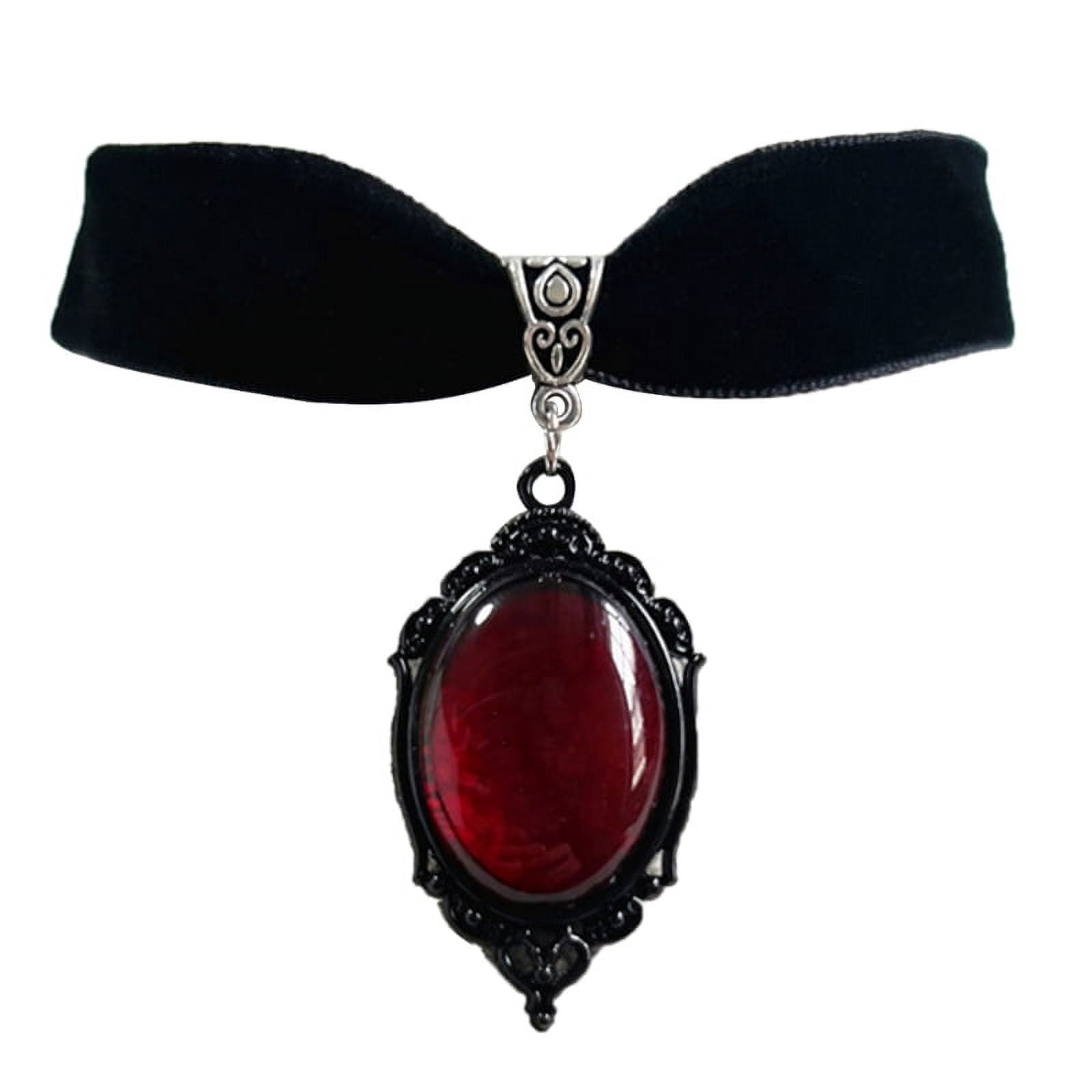 Black Velvet Collar Gothic Victorian Black Embossed Crystal Necklace ...