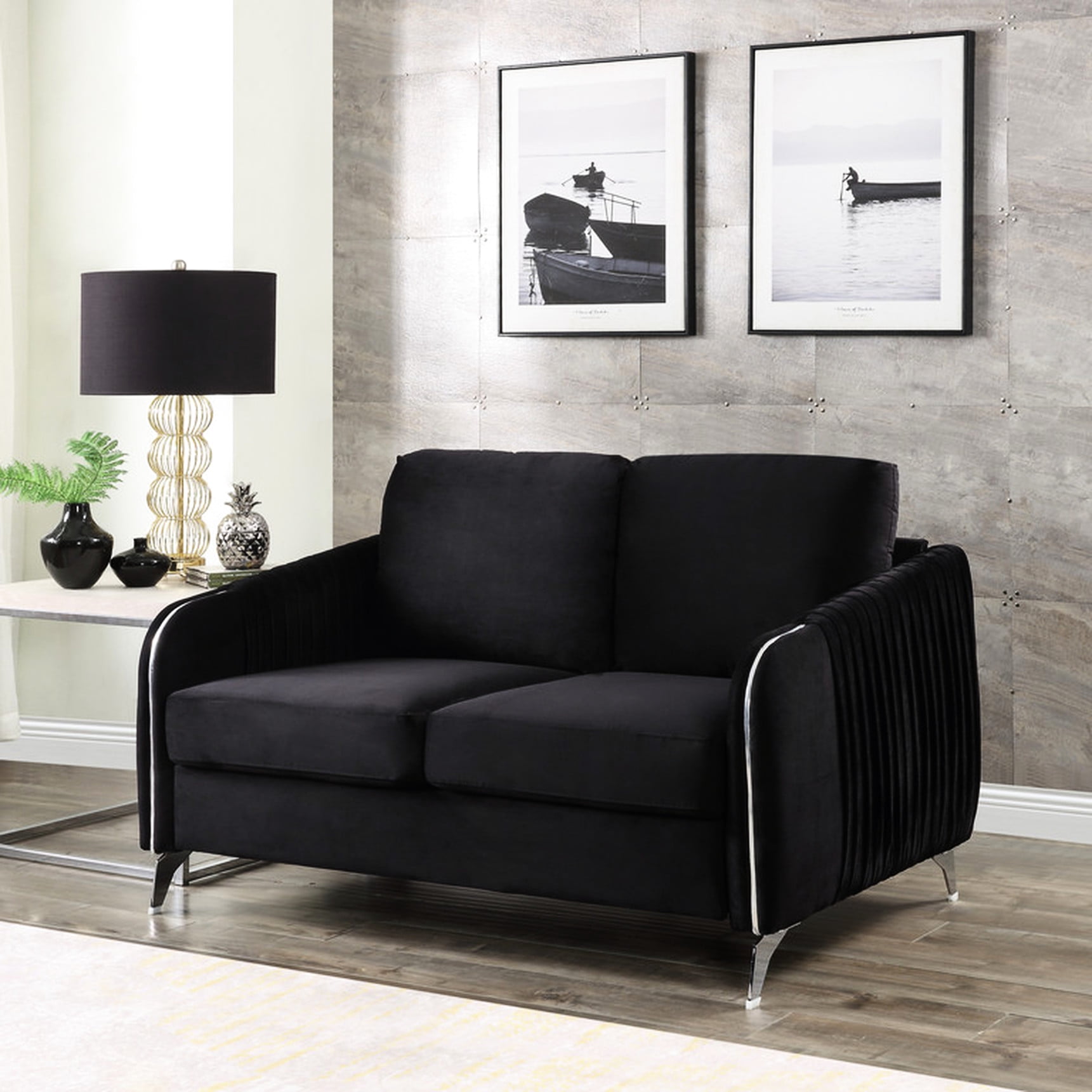 Black Velvet Couch / Library Reading Areas / Removable Back Cushions ...
