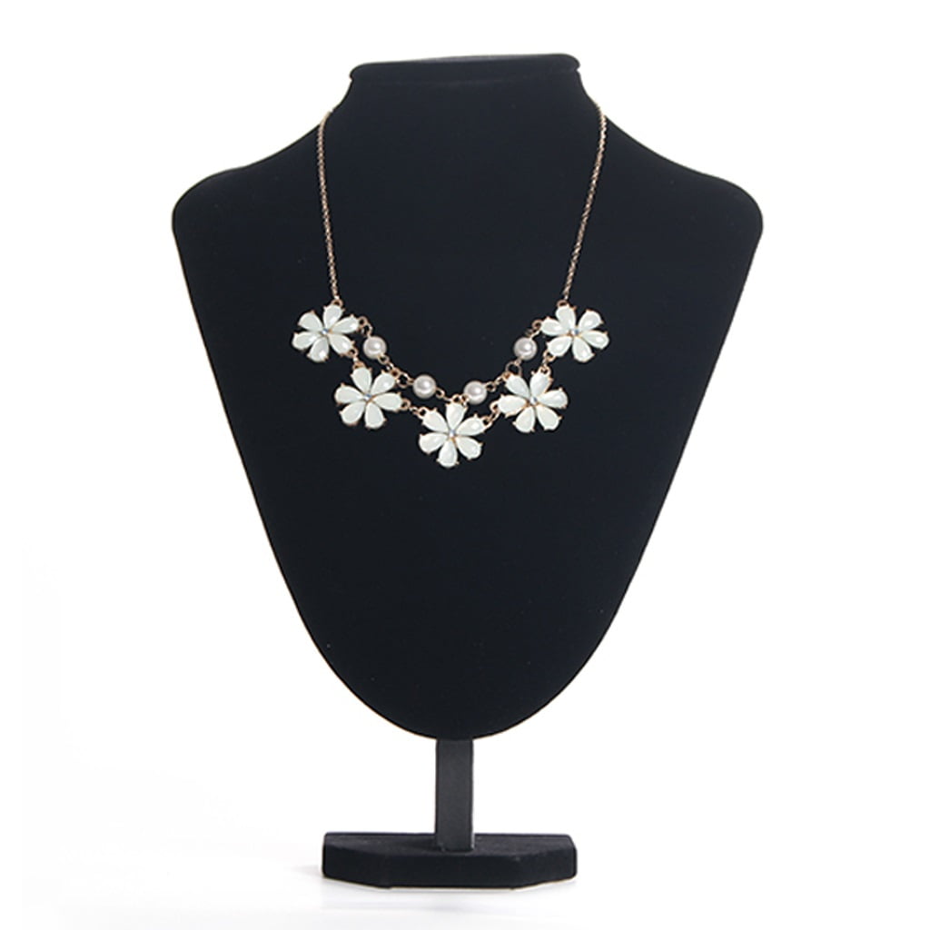 Black Velvet Necklace Display 3D Jewelry Bust Stand 6 Sizes - Walmart.com