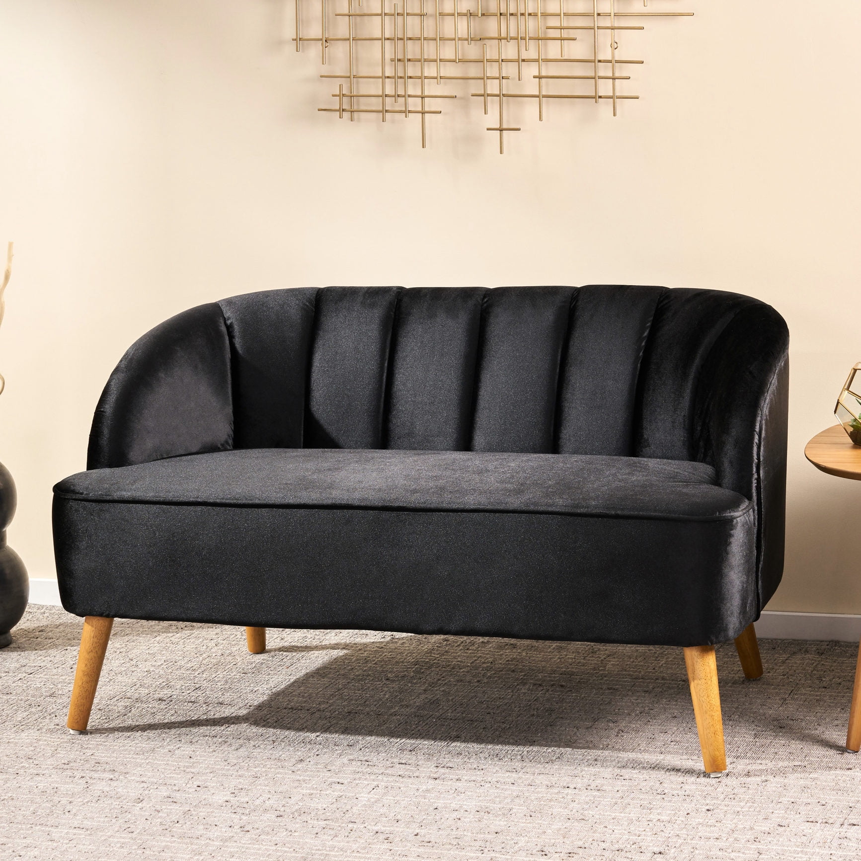 Black Velvet - Round Arms Design - Reading a Book Alone - Stylish ...