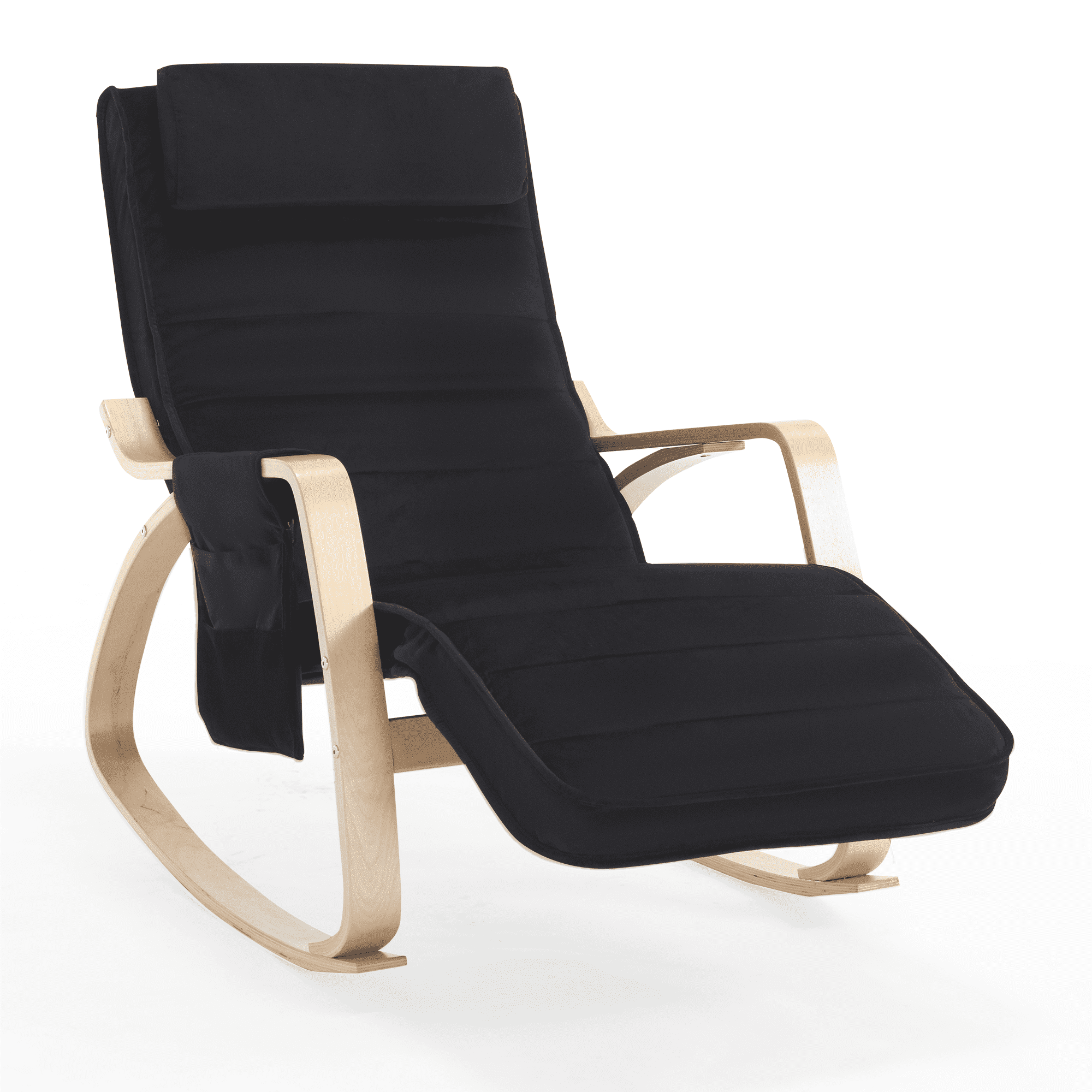 JOMEED Black Velvet Upholstered Glider Nursery Adult Rocking Chair ...