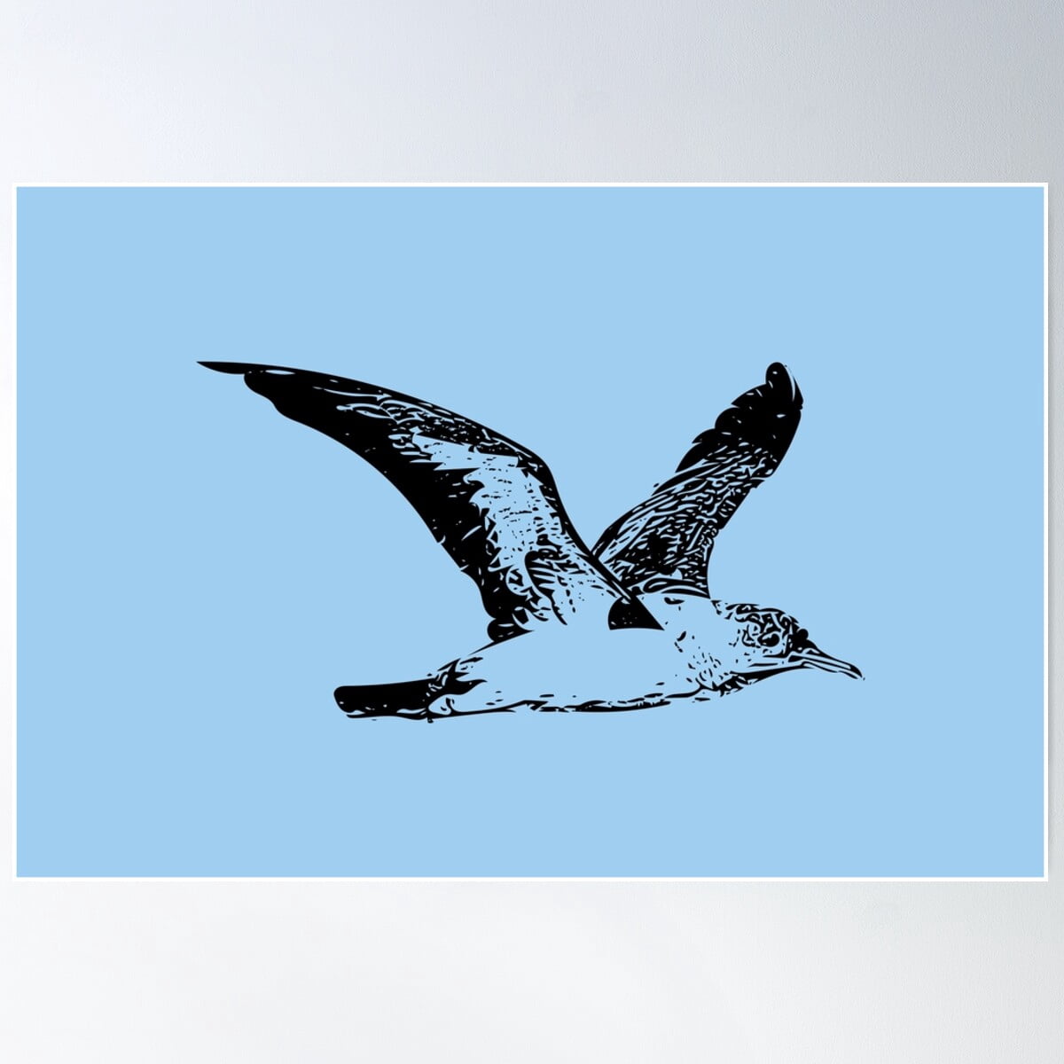 Black-Vented Shearwater Black Design Poster Wall Art, Modern Wall Decor ...