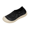 Black Versatile Plus Size Round Toe Mesh Soft Soled Breathable ...