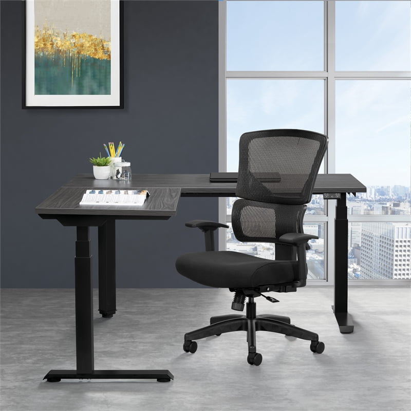 Black Vertical Matrix Back Mesh in Black Fabric - Walmart.com