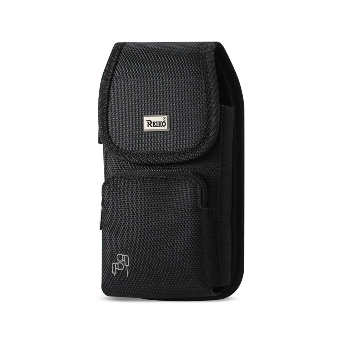 Black Vertical Rugged Case with Key FOB extra pocket compatible with ...