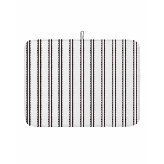Black Vertical Striped Dish Drying Mat for Kitchen Counter,Minimalist ...