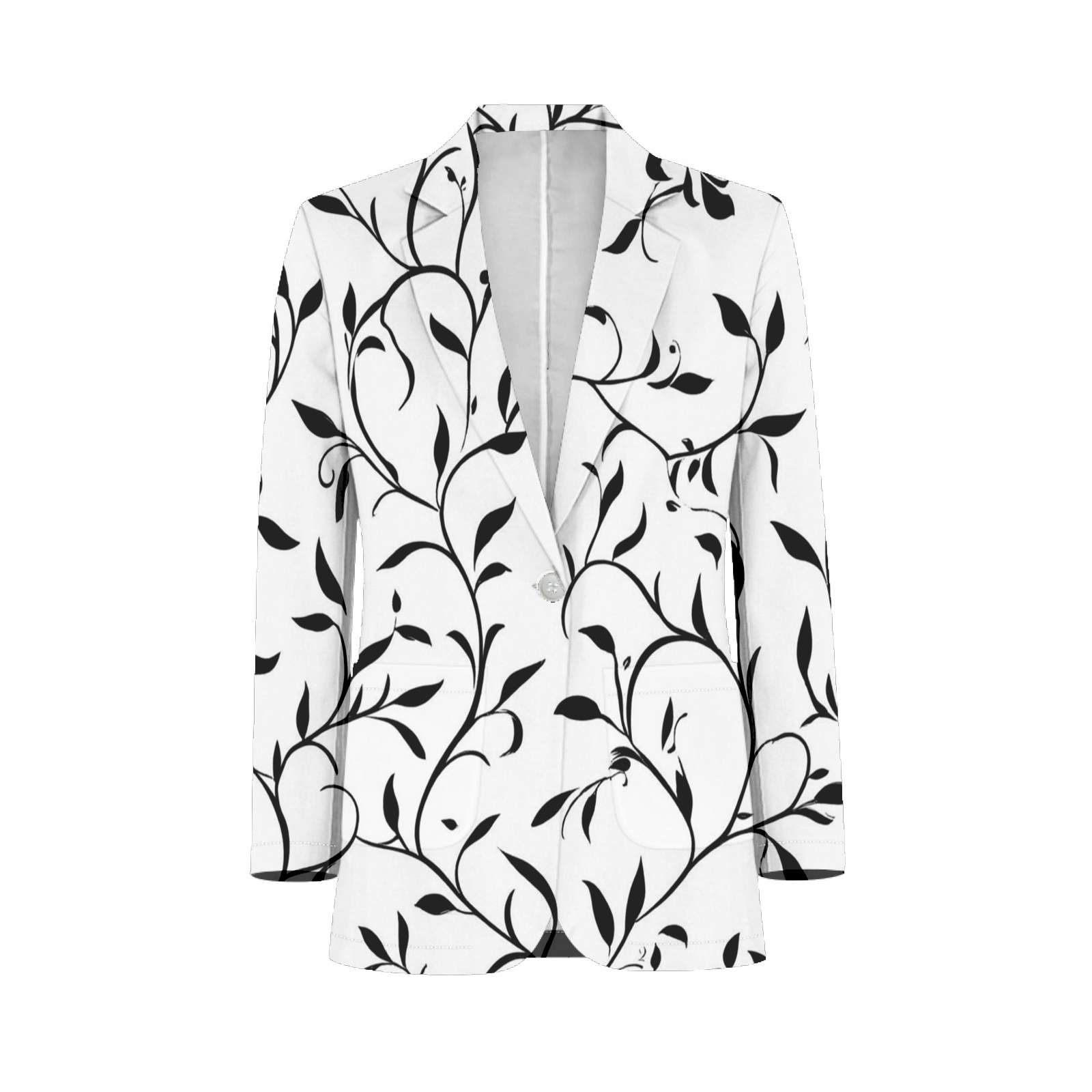 Black Vines White Background Elegant Pattern Men's Suit Blazer Casual ...