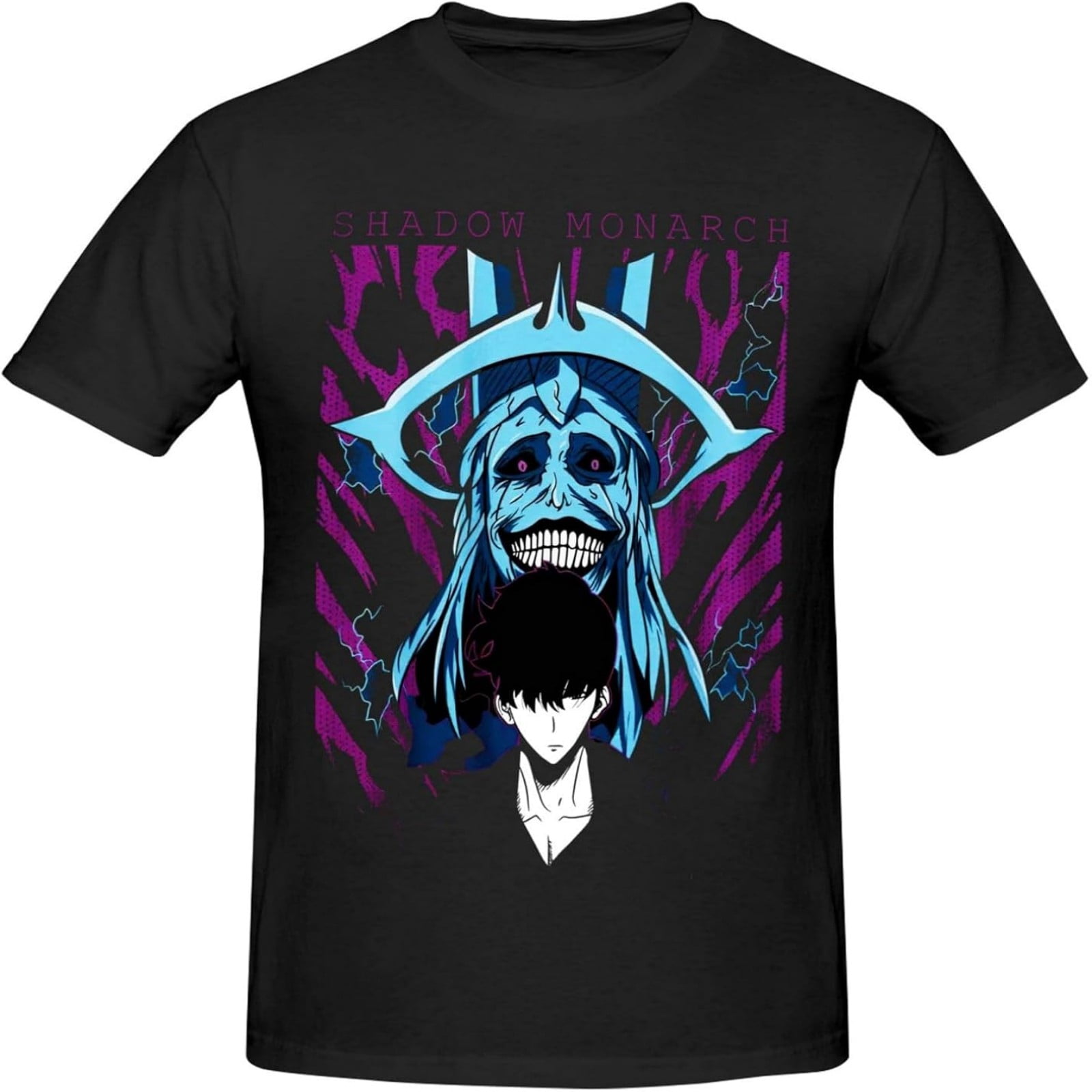 Black Vintage Anime Solo Leveling Shirt Streetwear Jin Woo Sung Graphic ...
