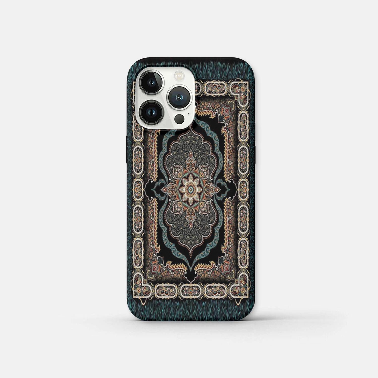 Black Vintage Carpet Pattern Phone Case Ethnic Textile Art for iPhone ...