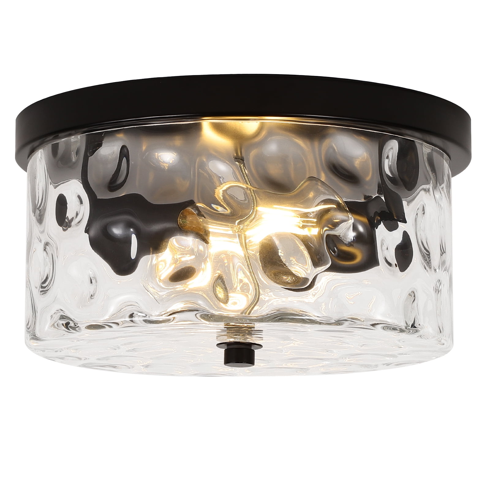 Black Vintage Ceiling Light Fixture Semi Flush Mount with Bubble Glass ...