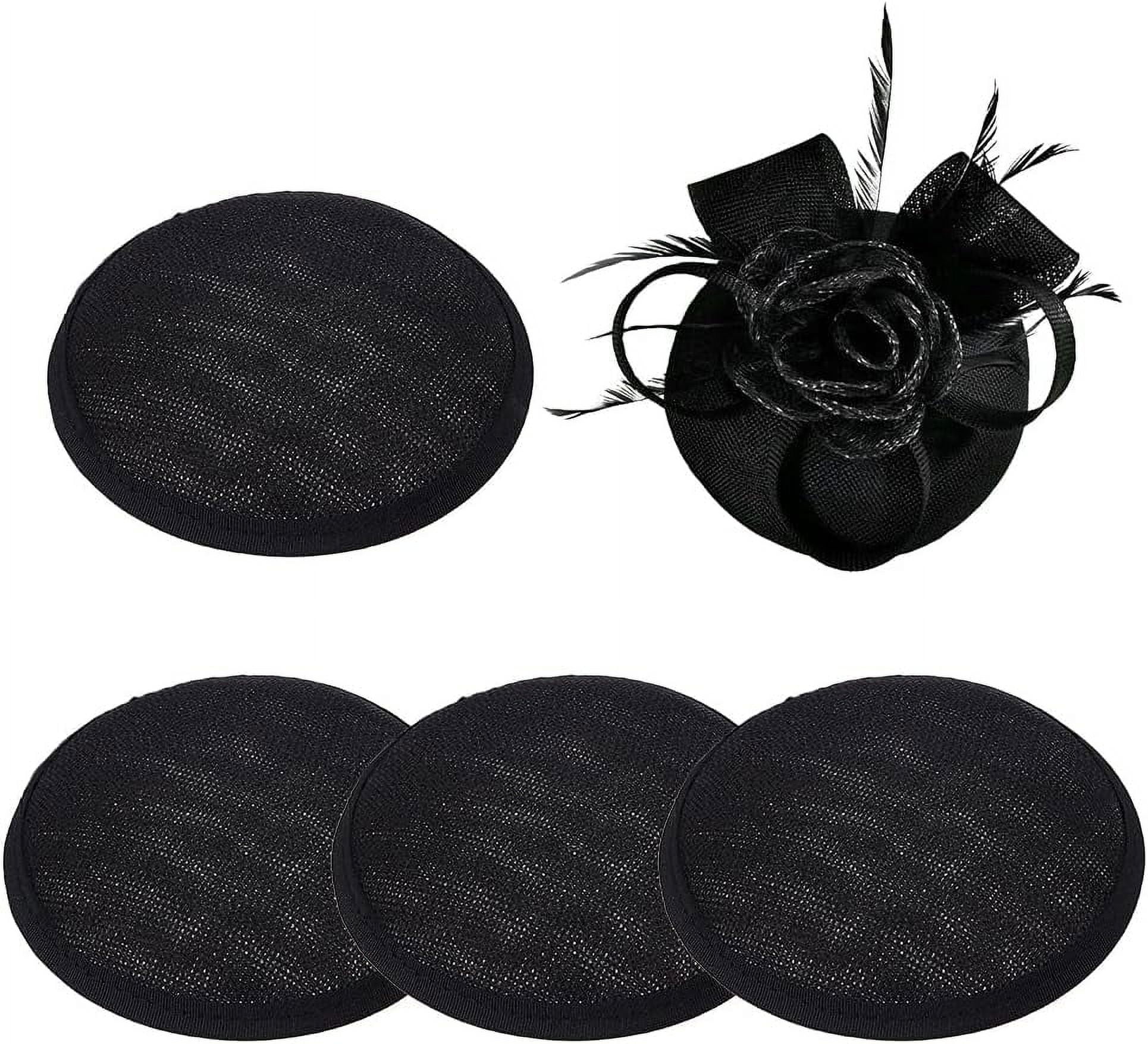 Black Vintage Round Fascinator Hat Base 5inch Linen Mesh Millinery Base ...