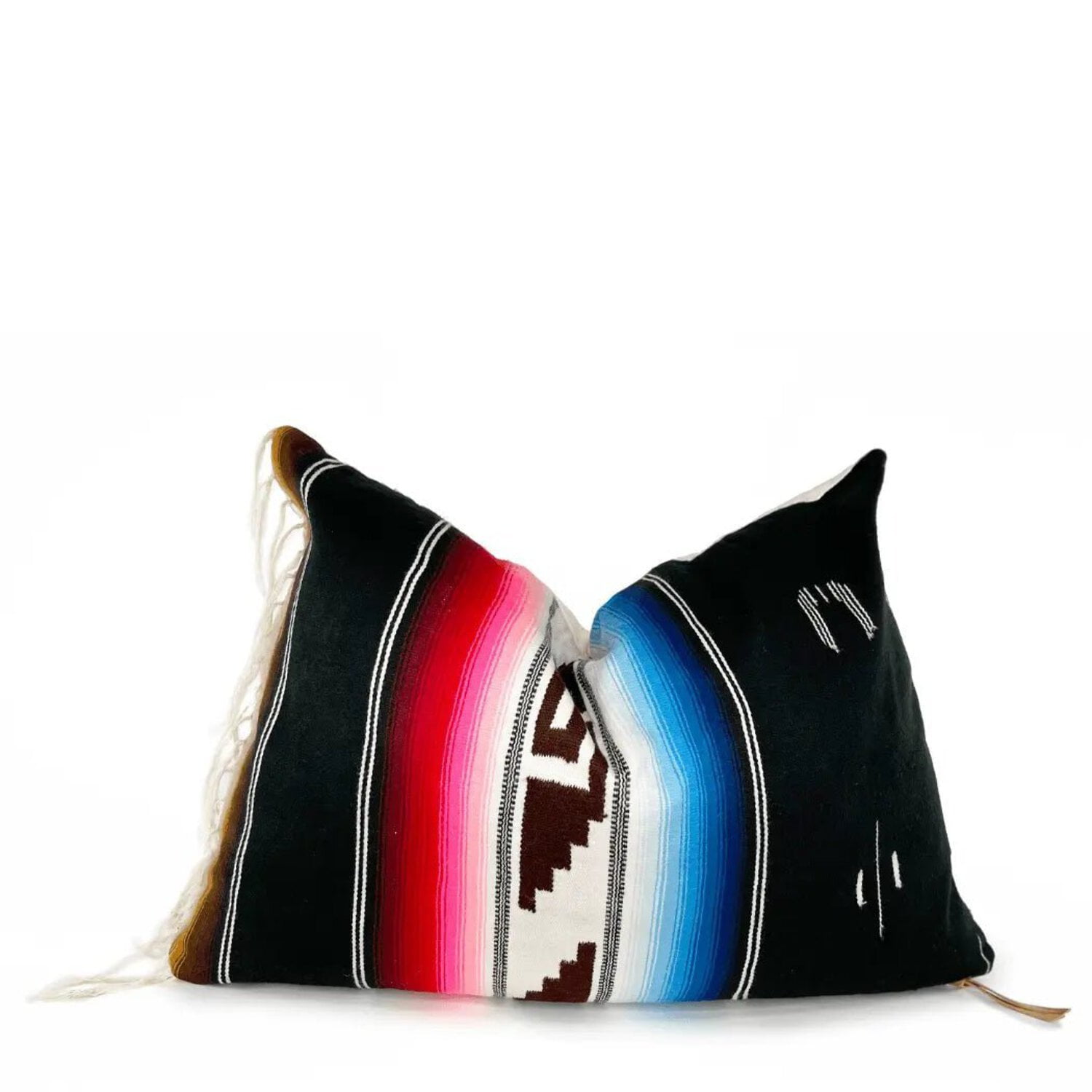 Black Vintage Serape Saltillo Decorative Accent Pillow - Walmart.com