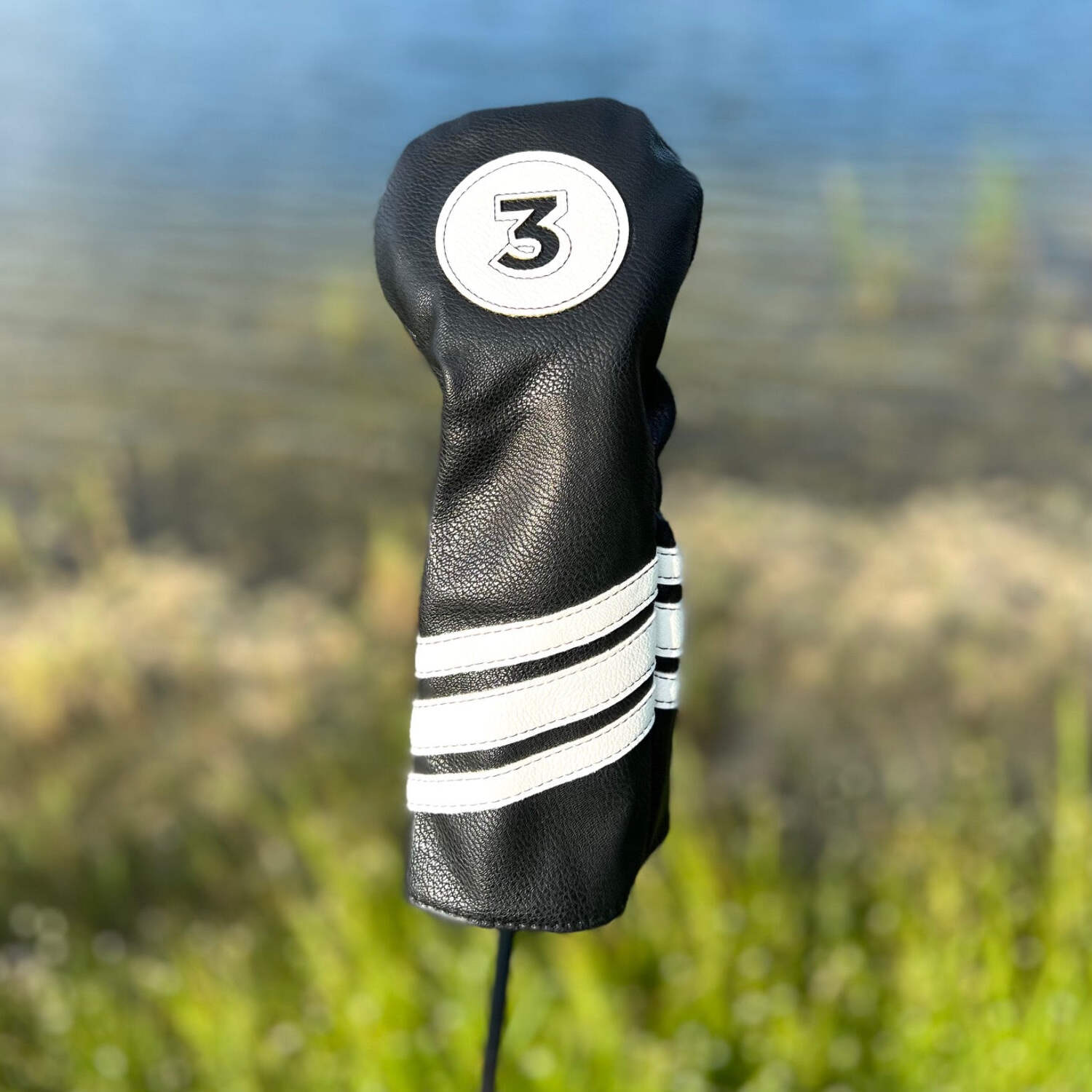 Black Vintage Style Golf Club Head Cover + Alignment Stick Cover ...