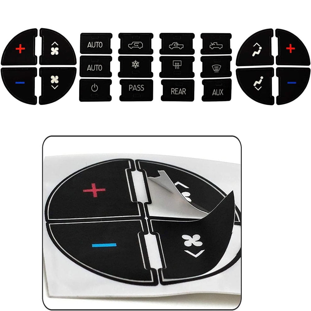 Black Vinyl AC Dash Button Repair Kit Decal Stickers for Chevrolet GMC ...
