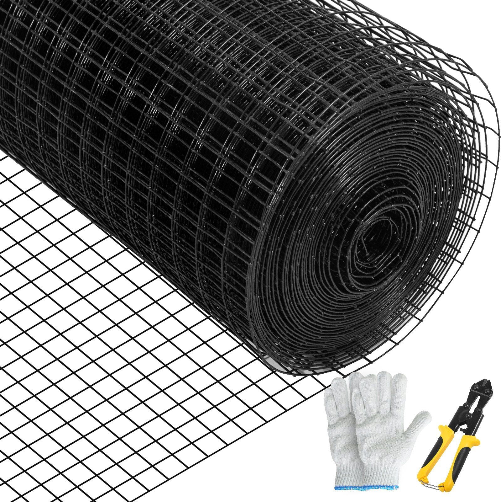 Black Vinyl Coated Galvanized Steel Chicken Wire, 1"x1" Mesh 36"x50 ...