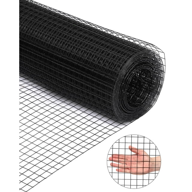 Black Vinyl Coated Hardware Cloth, 1/2 Inch 19 Gauge, Welded Wire ...